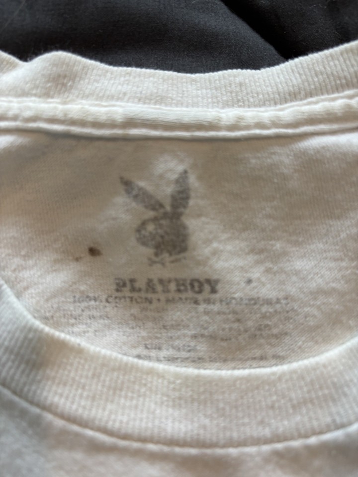 Vintage 90’s Playboy Black Logo white T Shirt Size medium | eBay