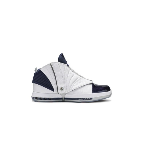 Jordan Air 16 XVI Retro White Navy Leather Basketball Mens Shoes | eBay