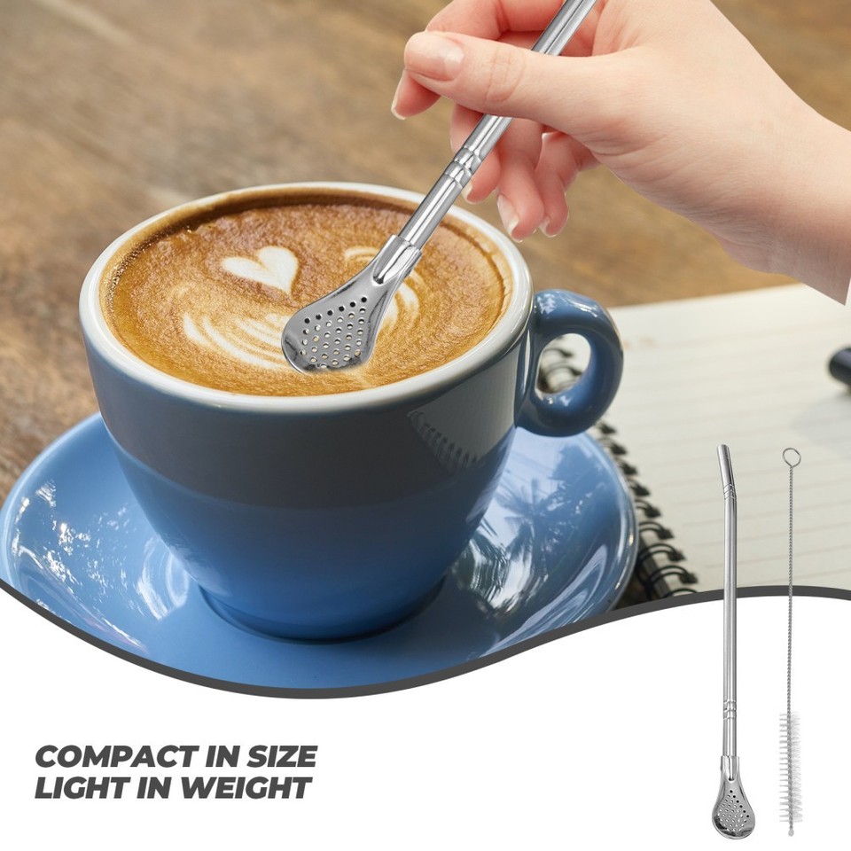 Tea Straw Cleaner Brush Set Drinking Straws Coffee Mixing Spoons | eBay ...