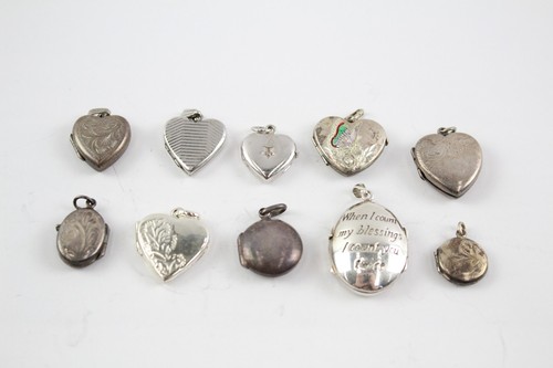 Sterling Silver Lockets Etched Heart Cut Out x 10 (34g) | eBay UK