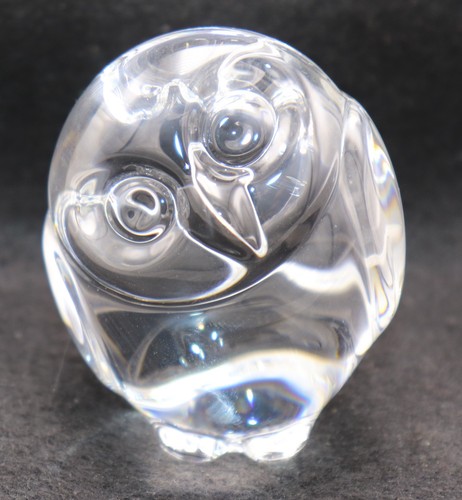 Vintage Steuben Signed Crystal Owl Paperweight Art Glass Figurine No ...