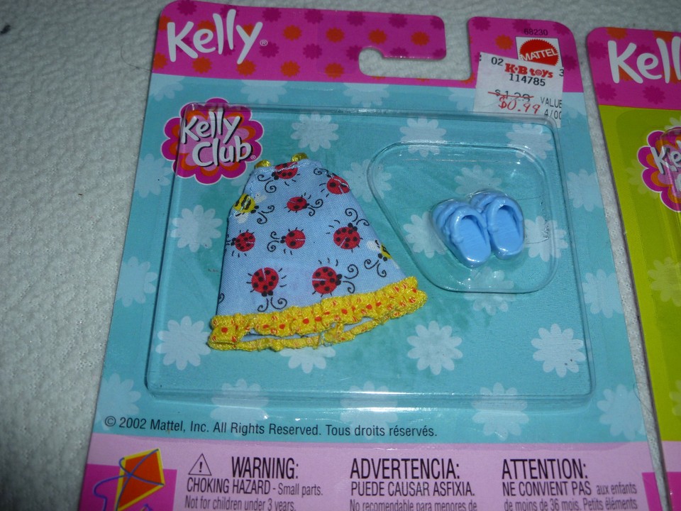 NEW ON CARD BARBIE KELLY CLUB FASHION FAVORITES LADYBUG LOT OF 2 MATTEL ...