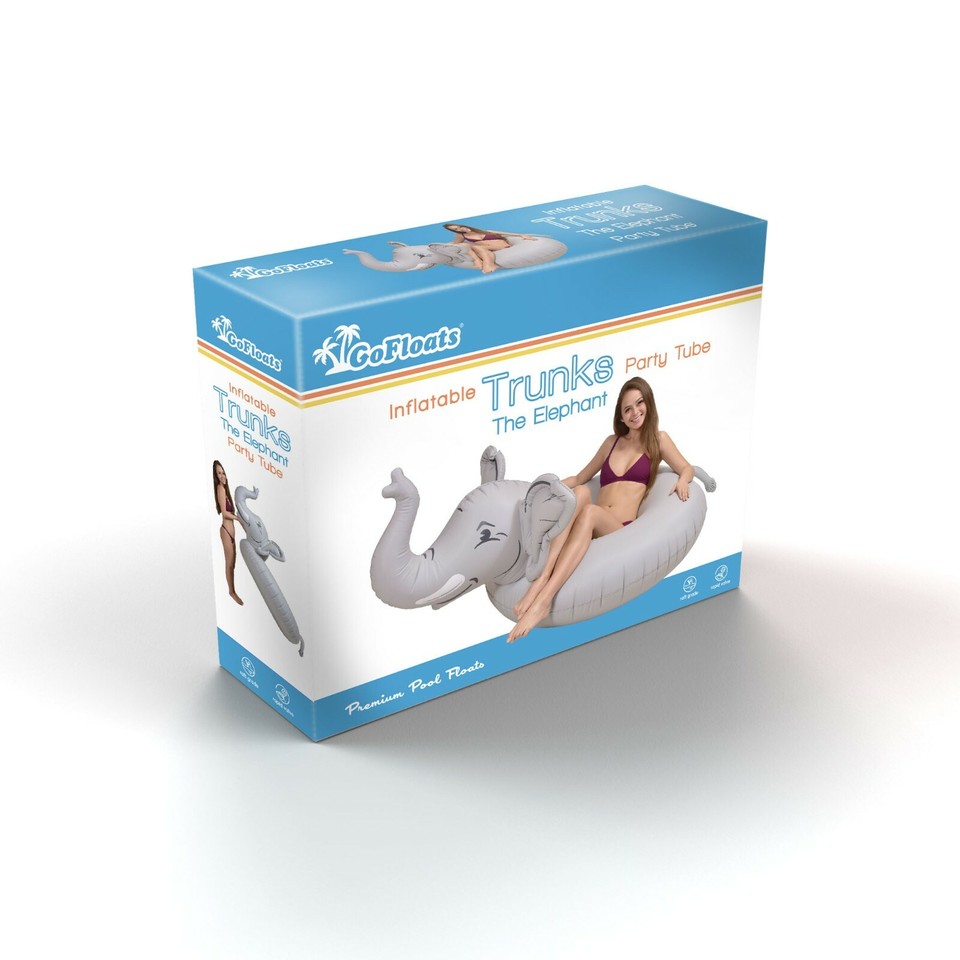 GoFloats 'Trunks The Elephant' Party Tube Inflatable Raft | Fun Pool ...