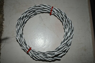 16/2 GXL TWISTED PAIR HOOK UP WIRE, 16AWG 2C = 25' SECTION / WHITE/GRAY ...