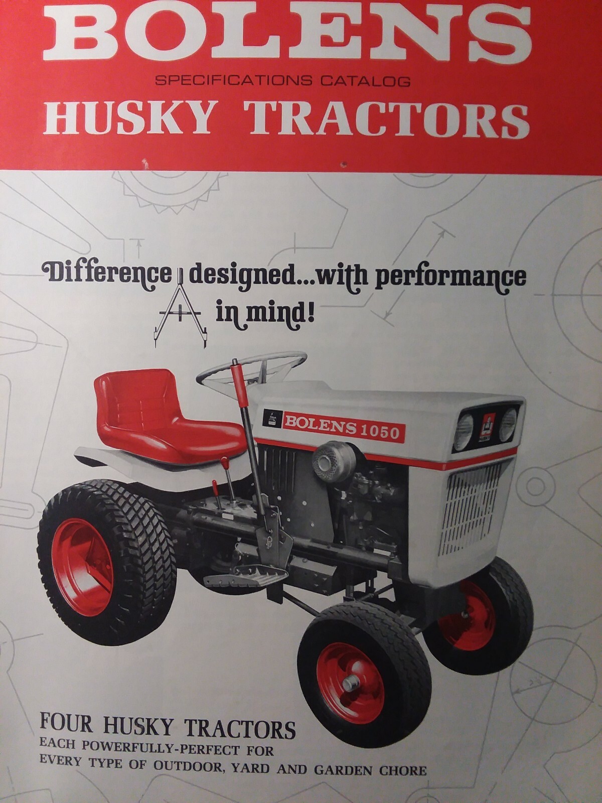 Bolens 770 850 1050 1250 Lawn Garden Tractor & Imp Sales Brochure ...