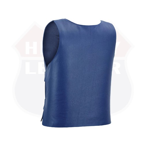 Blue Women Bullet Proof style Leather Motorcycle Vest for bikers Club ...