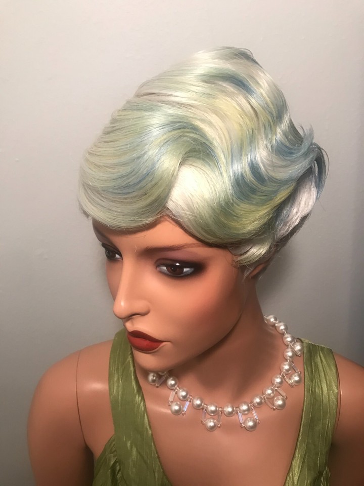 NWT Janet Short Wavy Colorful Blonde Pixie Style Wig | eBay