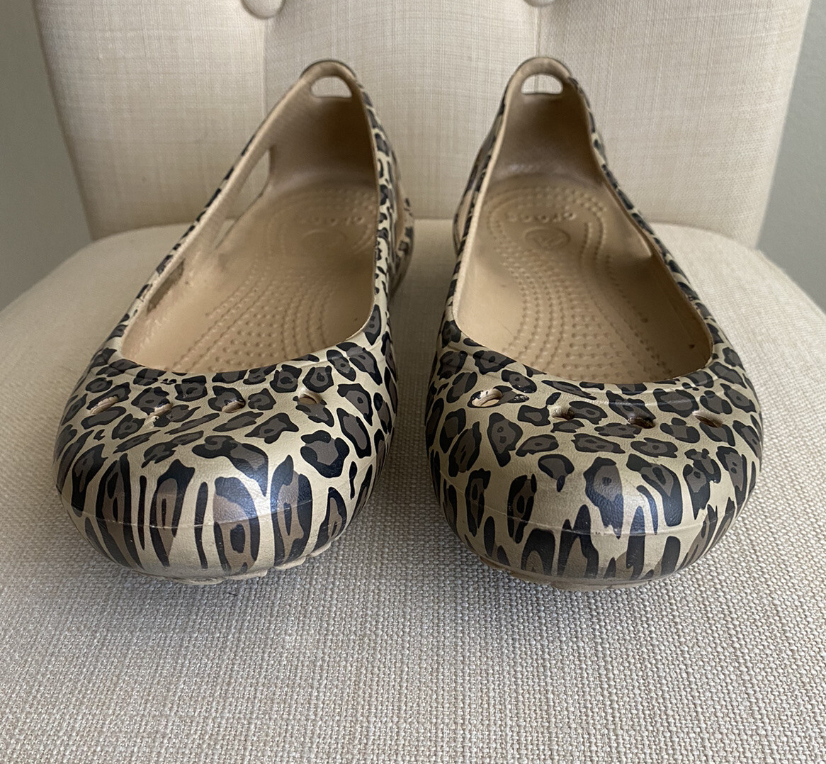 CROCS Animal Print Leopard Cheetah Slingback Ballet F… - Gem