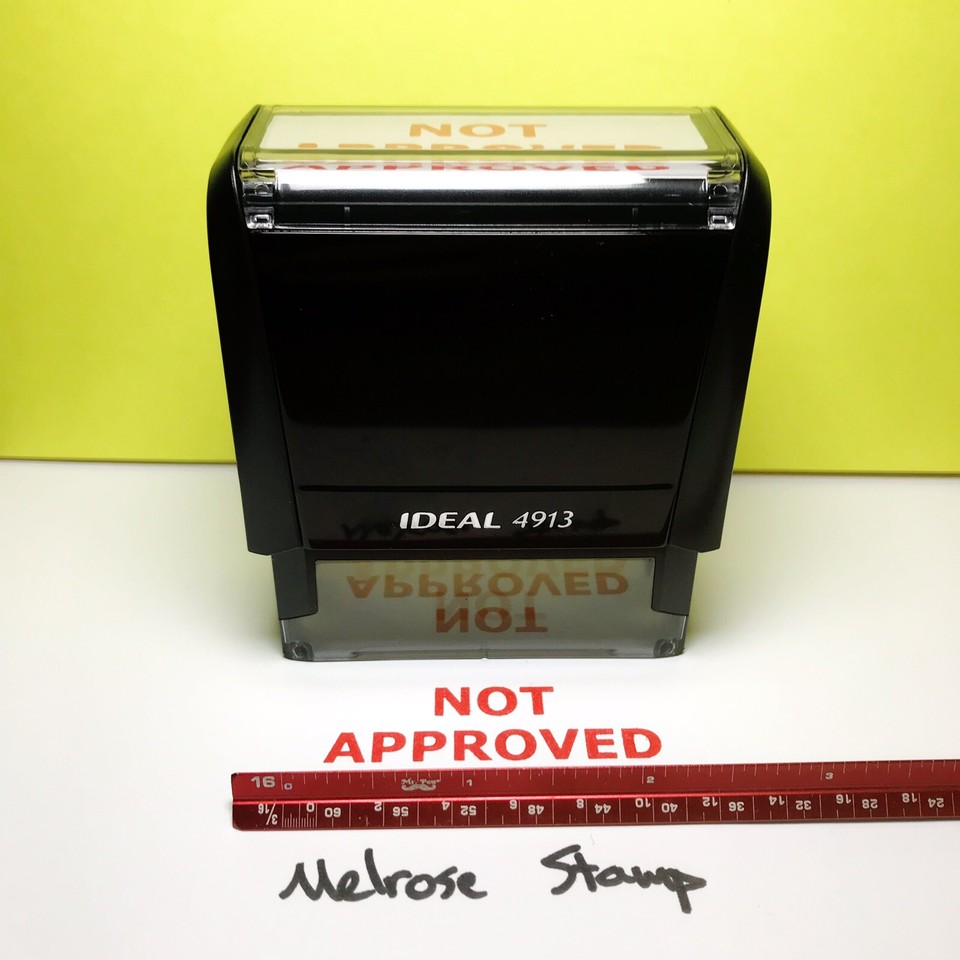 Not Approved Rubber Stamp Red Ink Self Inking Ideal 4913 | eBay