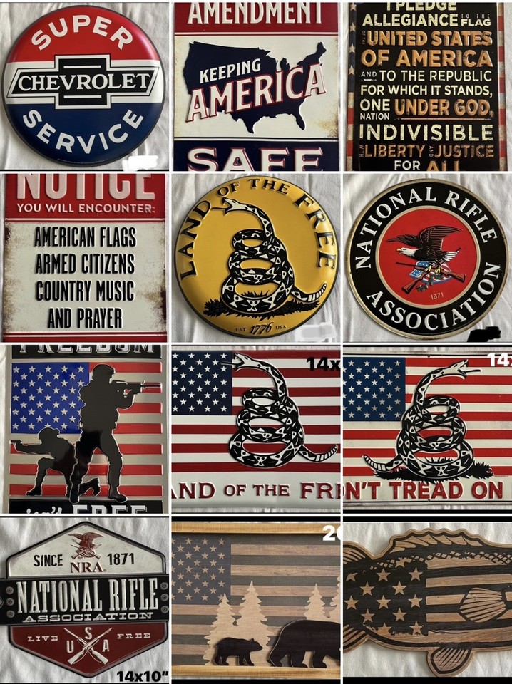 Land Of The Free Metal Sign NEW Man Cave 12x12 America 🇺🇸 | eBay