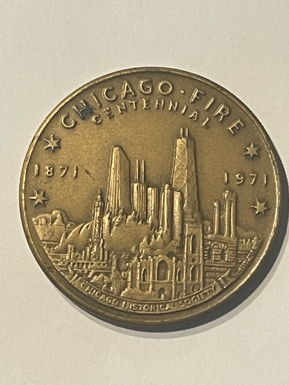 City of Chicago Fire Centennial 1871 - 1971 - Illinois - medal token ...