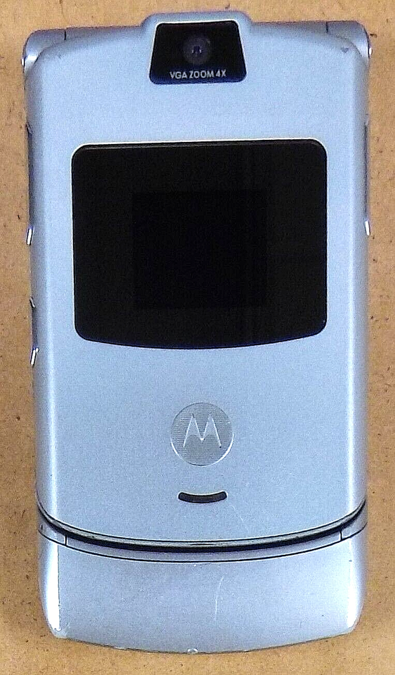 Motorola RAZR V3 - Silver ( AT&T / Cingular ) Cellular Flip Phone ...