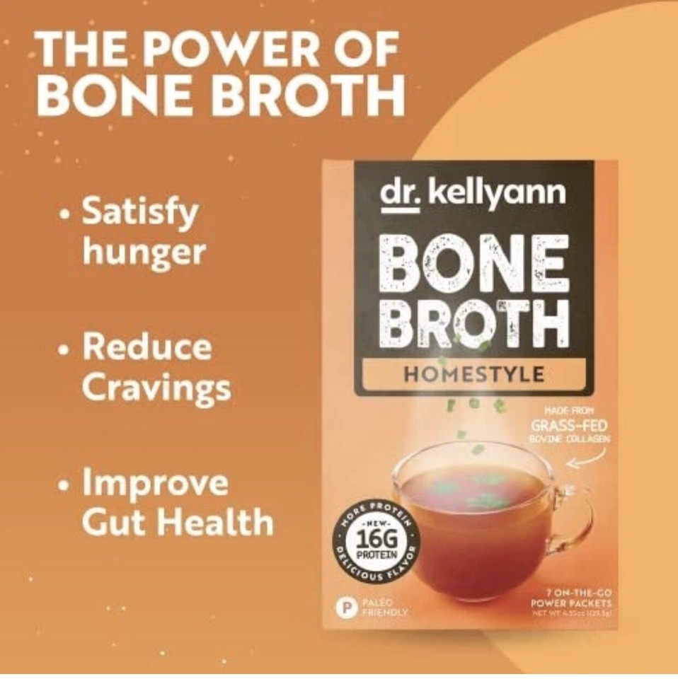 Bone Broth Collagen Packets (7 Servings, 1 Box), 16G Protein Keto-Paleo ...