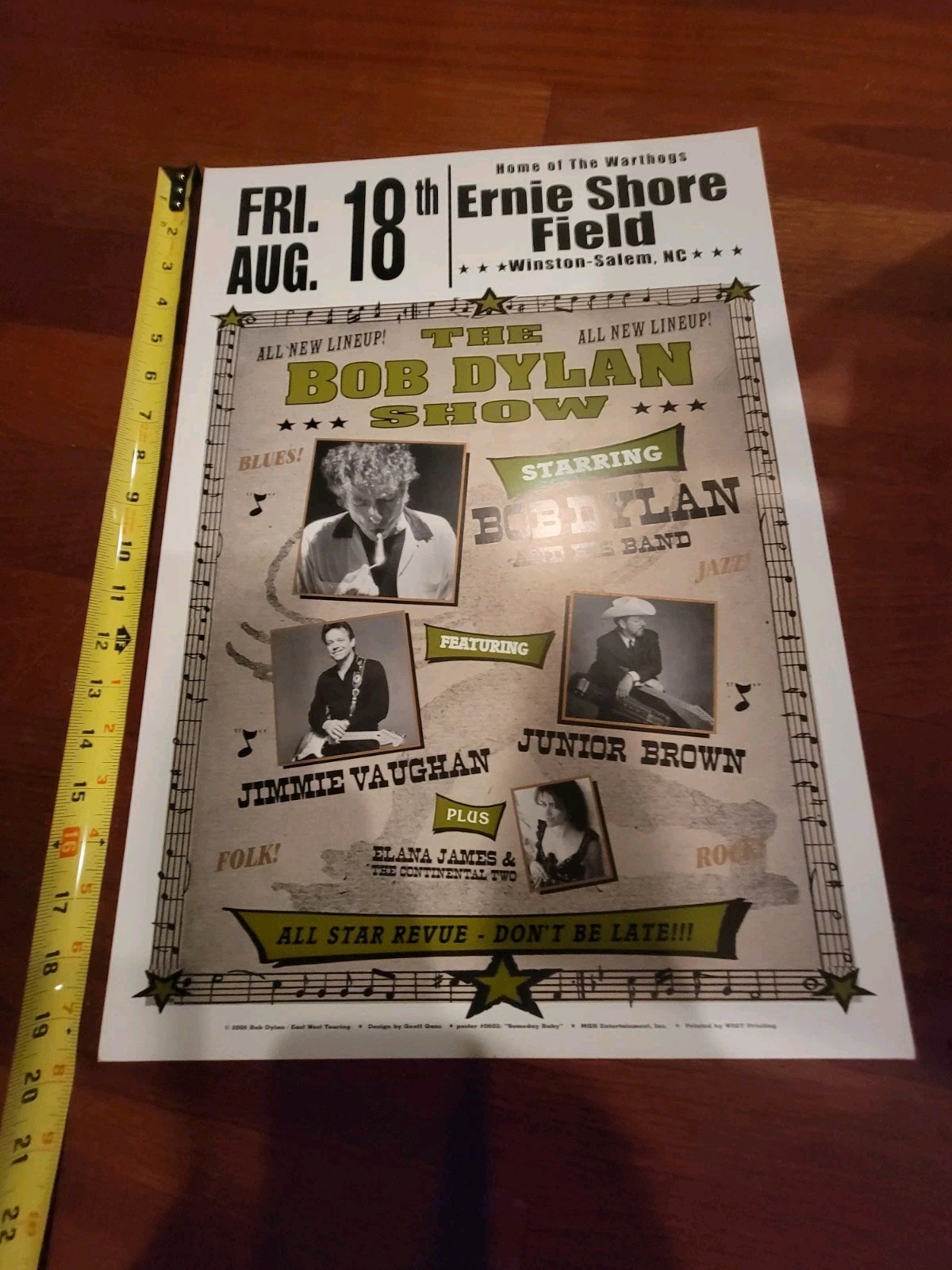 Bob Dylan Concert Poster WINSTON-SALEM NORTH CAROLINA NC | eBay