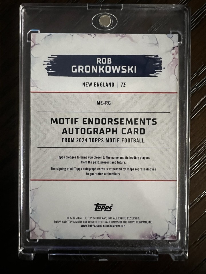 2023 Topps Motif Rob Gronkowski Endorsements On-Card Auto 07/10 Pink | eBay