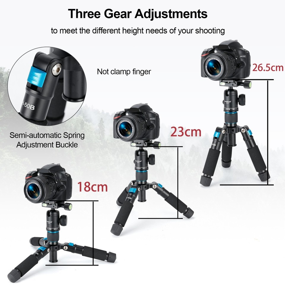 Camera Mini Tripod Compact Tabletop Tripod with 360° Ball Head for ...