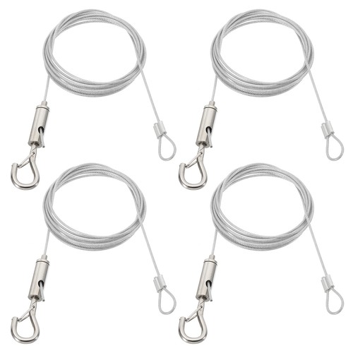 4 Pcs 2m x 1.5mm Heavy Duty Adjustable PVC Picture Hanging Wire Kit ...