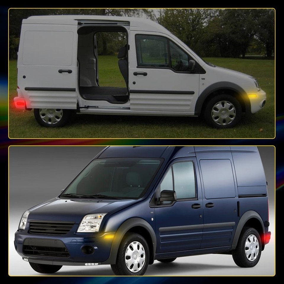Front Rear Amber/Red LED Side Marker Light Lamps For 10-13 Ford Transit ...