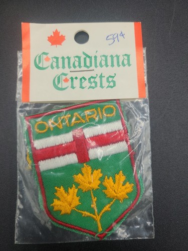 Vintage Province Of Ontario Canada Coat Of Arms Theme Shield Crest Sew ...