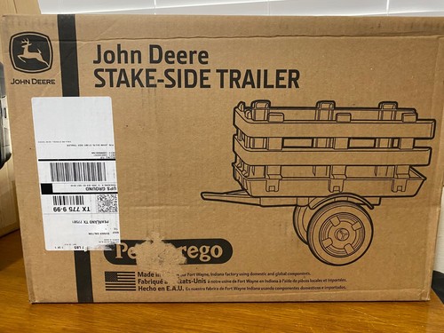 NEW IN BOX PEG PEREGO JOHN DEERE STAKE-SIDE TRAILER | eBay