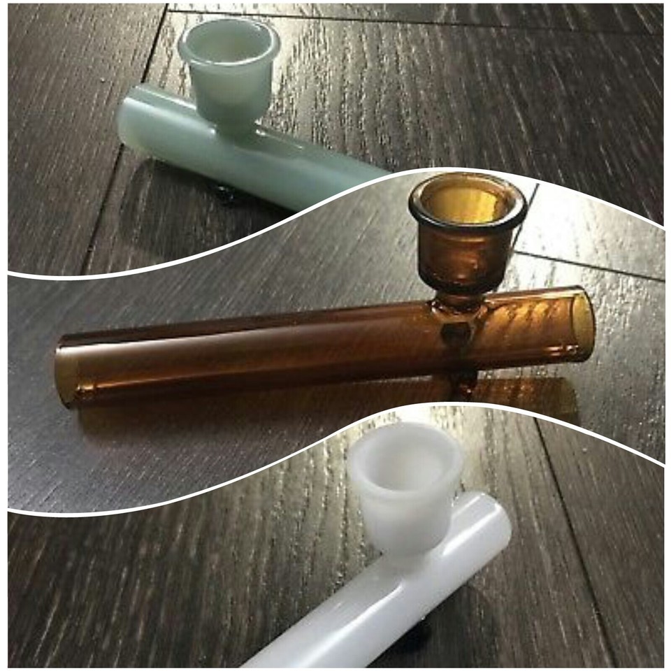 4" Color Glass Tobacco Smoking Steamroller Pipe one hitter chillum pipe ...