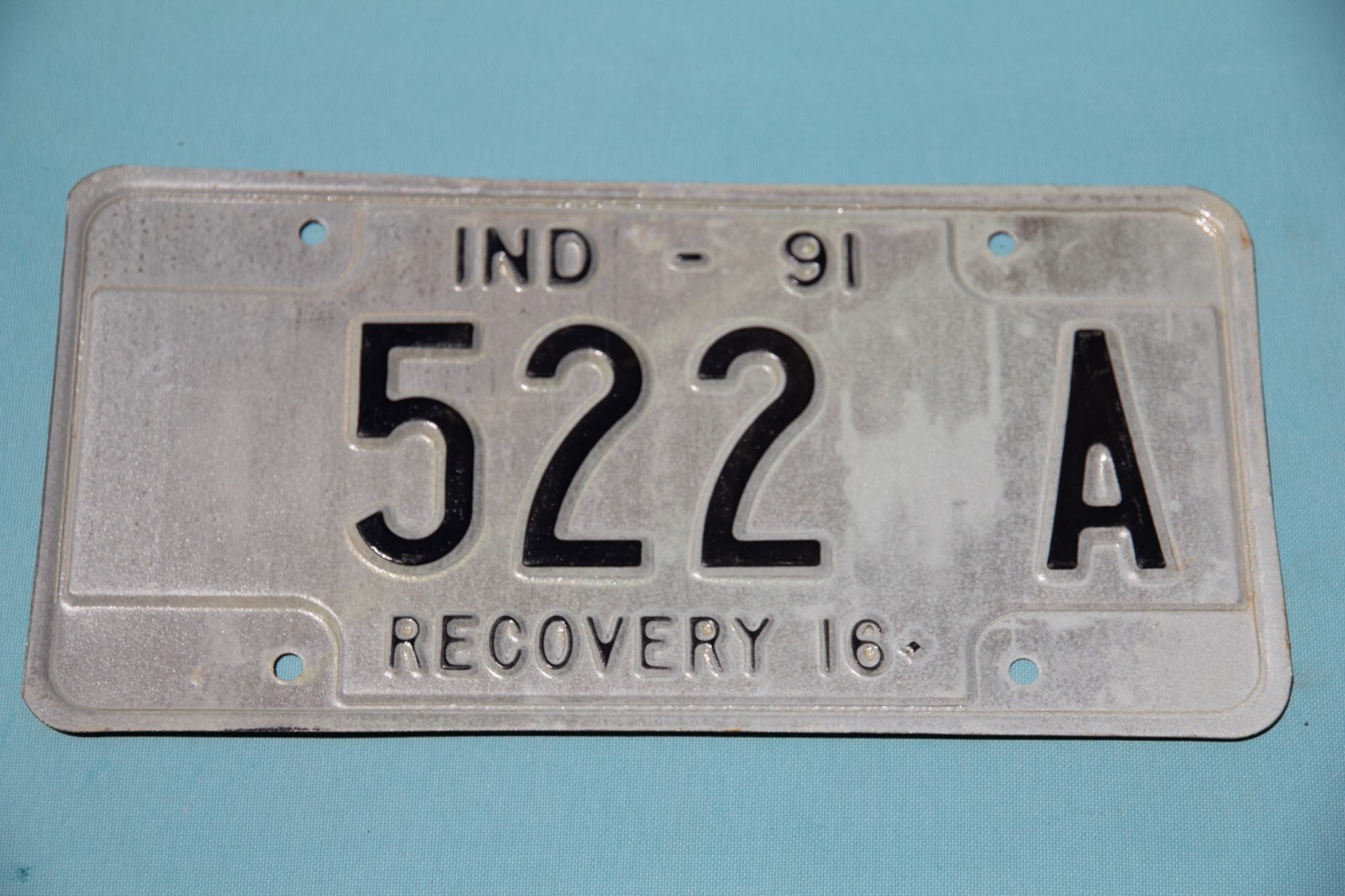 1991 INDIANA License Plate *** RECOVERY 16 *** * * '91 IND * * 522 A | eBay