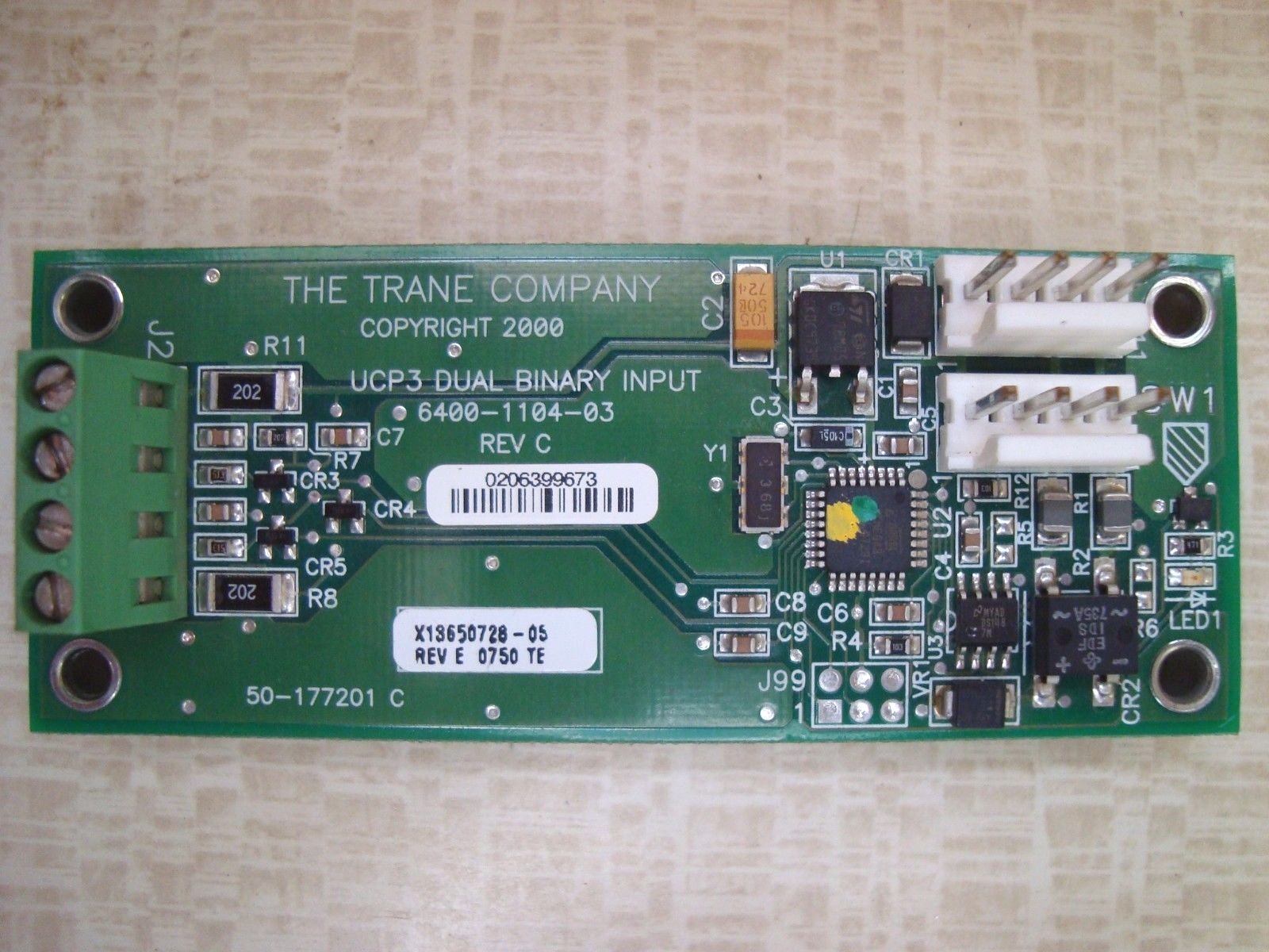 TRANE UCP3 DUAL BINARY INPUT CIRCUIT BOARD # 6400-1104-03 REV C ...