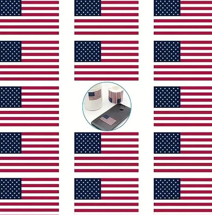 250ct roll American Flags Stickers, USA Theme Decor Independence Day ...