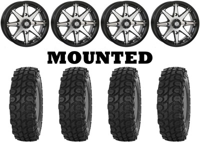 Kit 4 High Lifter X Comp ATR Tires 28x10-14 on STI HD10 Machined Wheels ...