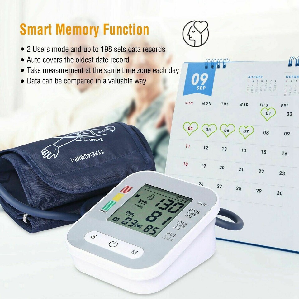 Upper Arm Blood Pressure Monitor Digital BP Cuff Machine Automatic ...