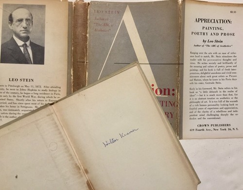 1947 LEO STEIN APPRECIATION art crIticism HAROLD KRAMER ownership ...