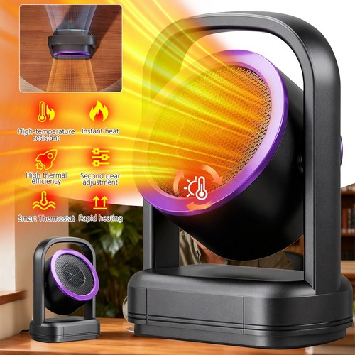 500W 2 Speed Portable Heater Fast Quiet Electric Small Space Heater ...