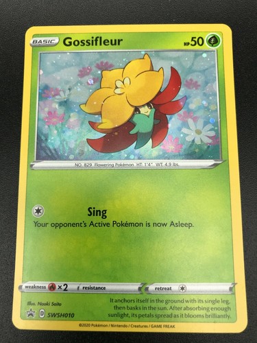 Gossifleur SWSH010 HOLO RARE Pokemon Black Star Promo NM 2020 Card TCG ...