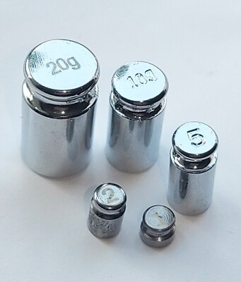 1g, 2g, 5g, 10g & 20g gram / grams PER WEIGHT SET OF 5 WEIGHTS 1, 2, 5 ...
