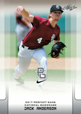 JACK ANDERSON 2017 LEAF "1ST EVER PRINTED" PERFECT GAME ROOKIE CARD ...