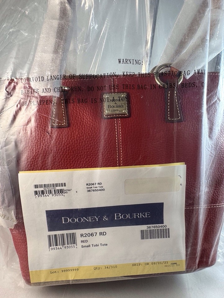 Dooney & Bourke Pebble Grain Small Tobi Tote ~ Red | eBay