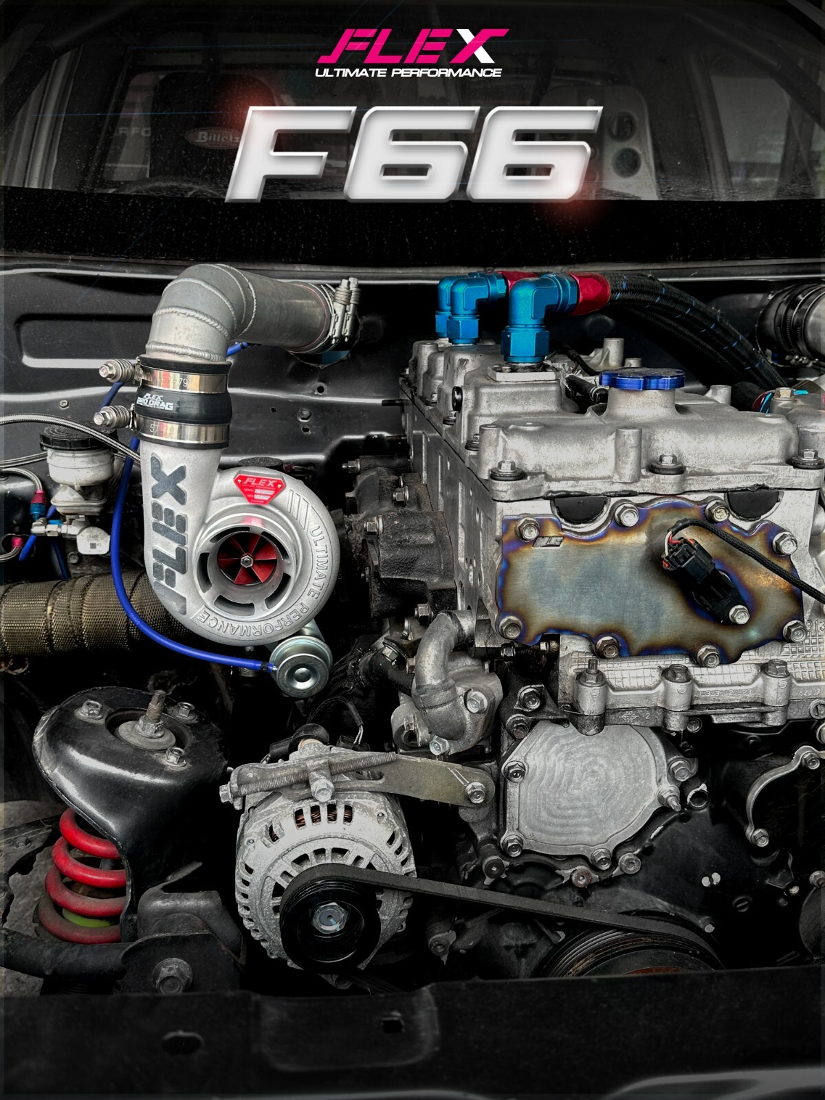 Turbocharger FLEX PRO F66 50.5/52.5 mm. 6 -11 blades F55 flange made in ...