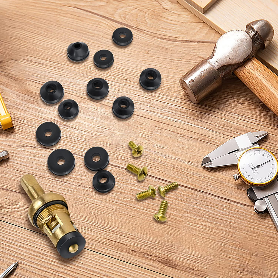 Faucet Washers Assorted Kit - 96 PCS 10 Sizes w Brass Bibb Screws ...