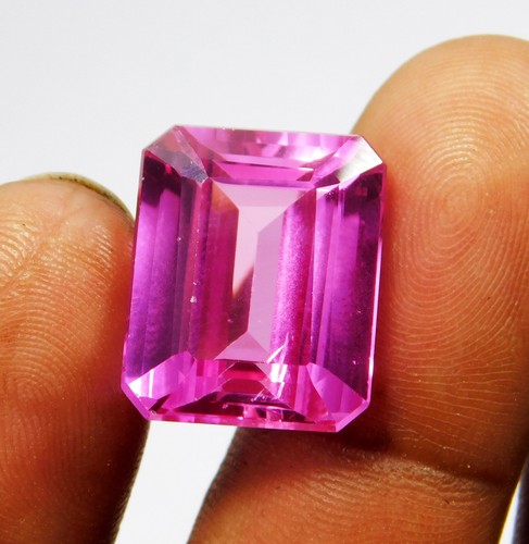 Flawless 24.50 Ct Natural Mogok Pink Ruby Emerald Cut Loose Gemstone ...