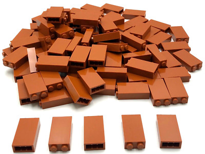 Lego 100 New Dark Orange Bricks 1 x 2 x 3 Stud Building Blocks Pieces ...