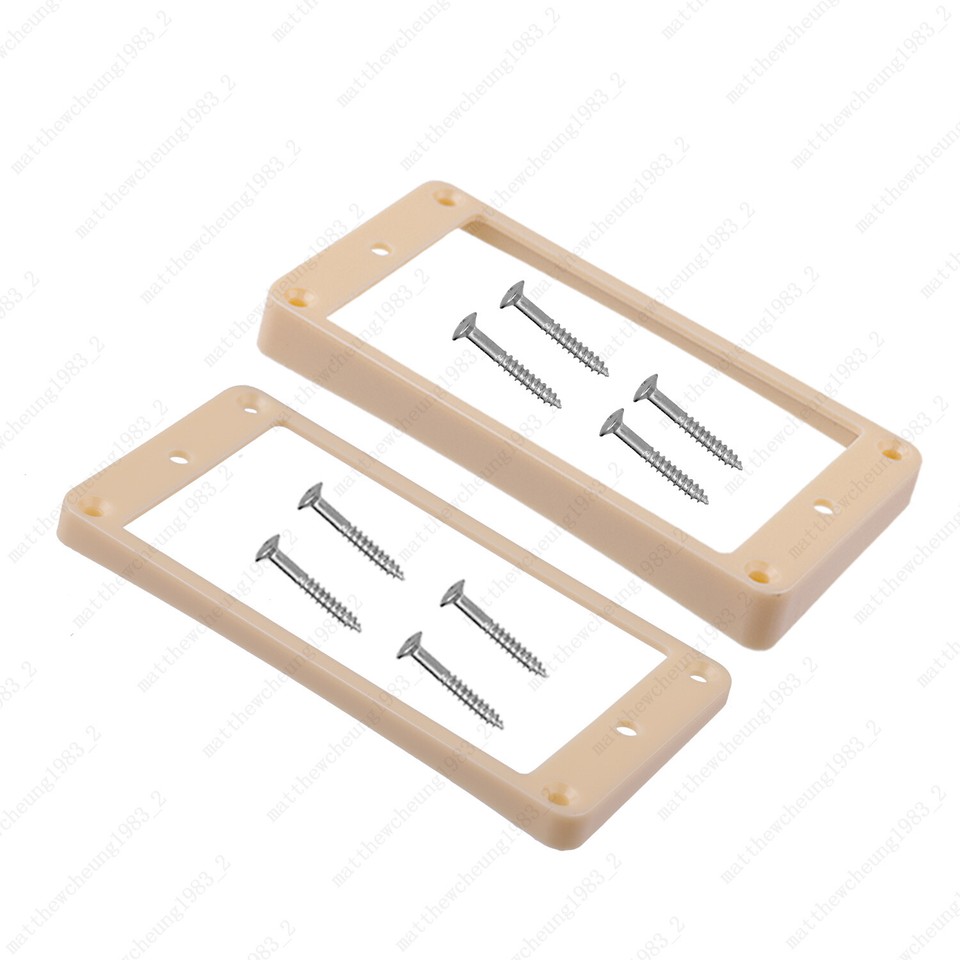 2 Pcs Plastic Guitar Humbucker Pickup Rings Curved Bottom Frame For Les ...