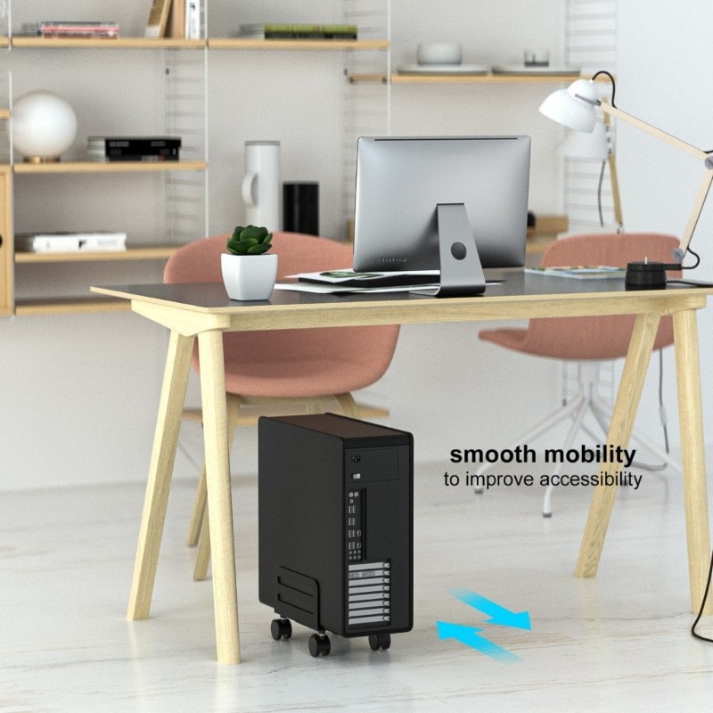 Stable Computer Tower Stand Adjustable Rolling Cart Steel Construction ...