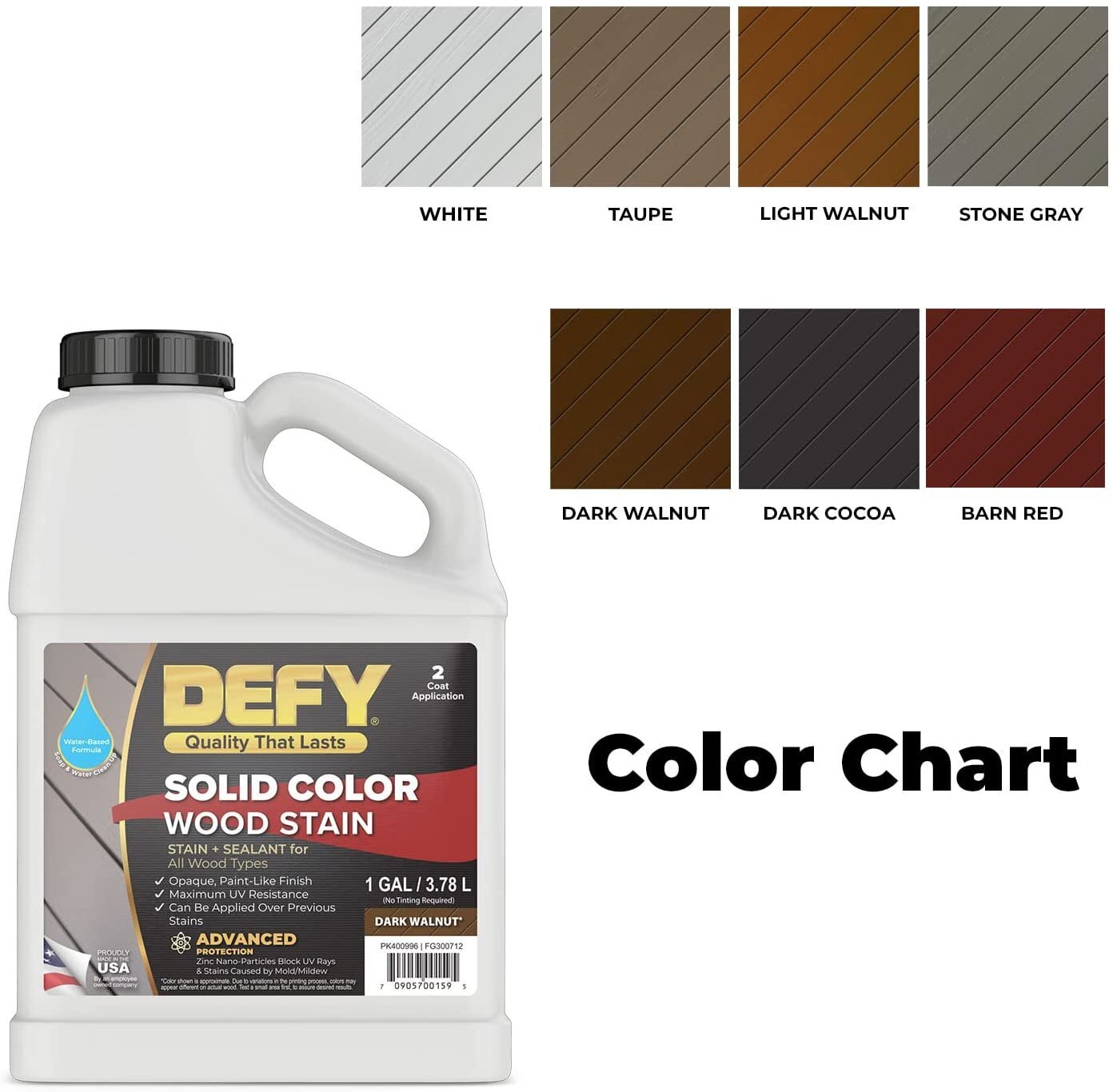 DEFY Solid Color Wood Stain Sealer - Deck Paint and Sealer for Decks ...