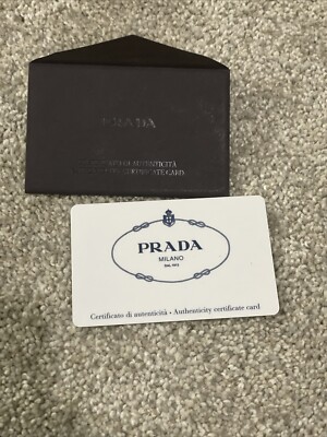 PRADA Certificate of Authenticity COA Plastic Card & Envelope Blank ...