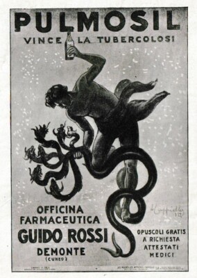 PUBBLICITA' 1923 PULMOSIL GUIDO ROSSI DEMONTE CUNEO FARMACIA LEONETTO ...