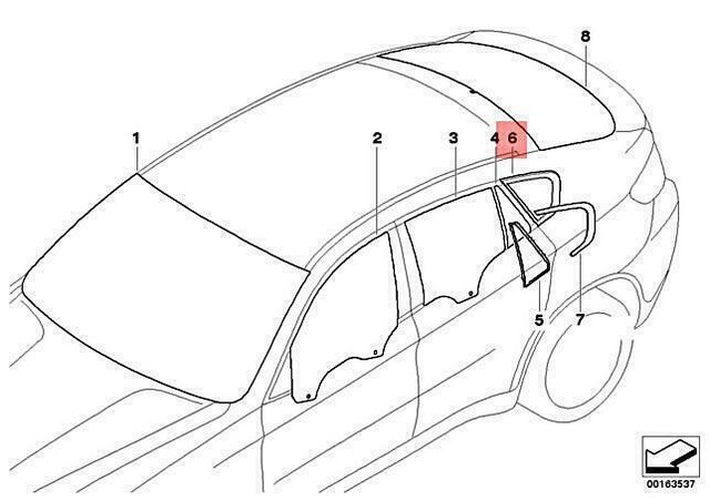 BMW X6 Rear Right/passenger Quarter Panel Window Glass Tinted ...