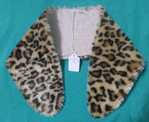 Brown Animal Faux Fur Stole Lt Brown Lining 25