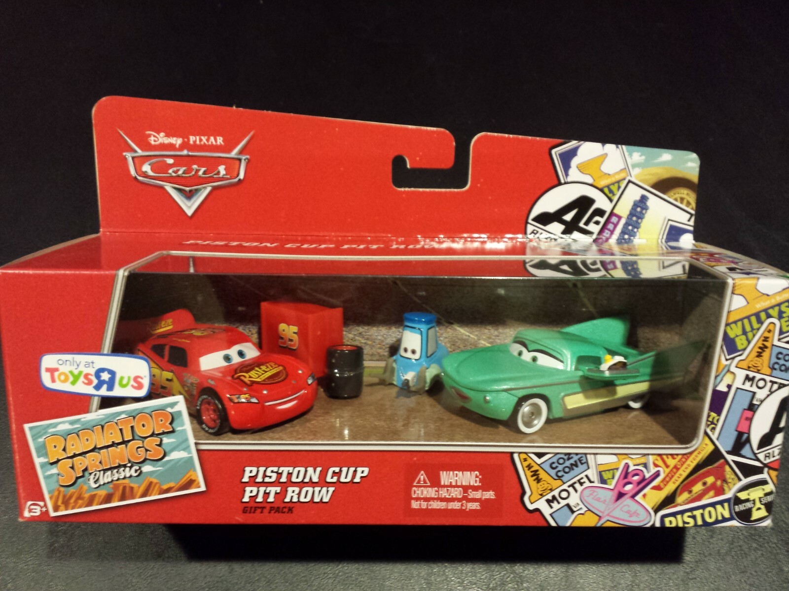 DISNEY PIXAR CARS PISTON CUP PIT ROW MCQUEEN FLO GUIDO RSC 3 PACK SAVE ...