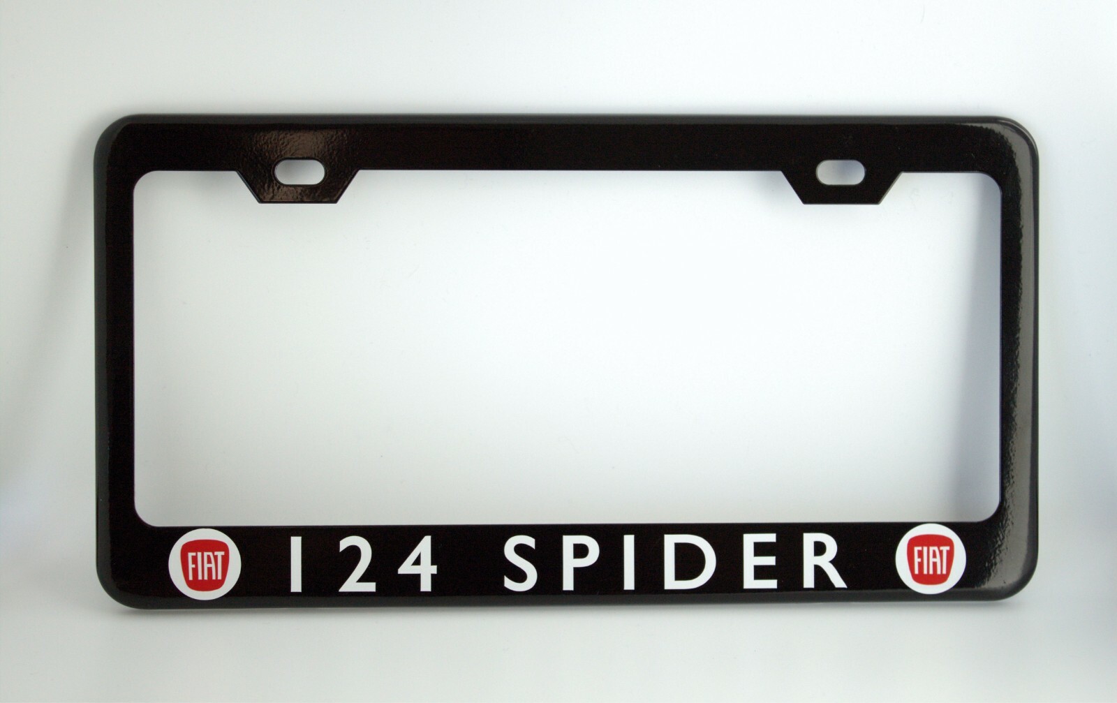 Black "FIAT 124 SPIDER" License Plate Frame, Custom Made of Powder ...