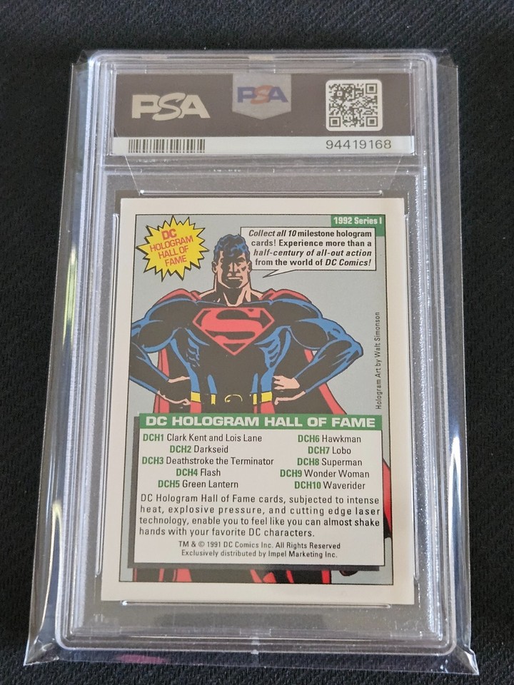 1992 DC COSMIC CARDS DEATHSTROKE THE TERMINATOR HOLOGRAM DCH3 PSA 9 ...